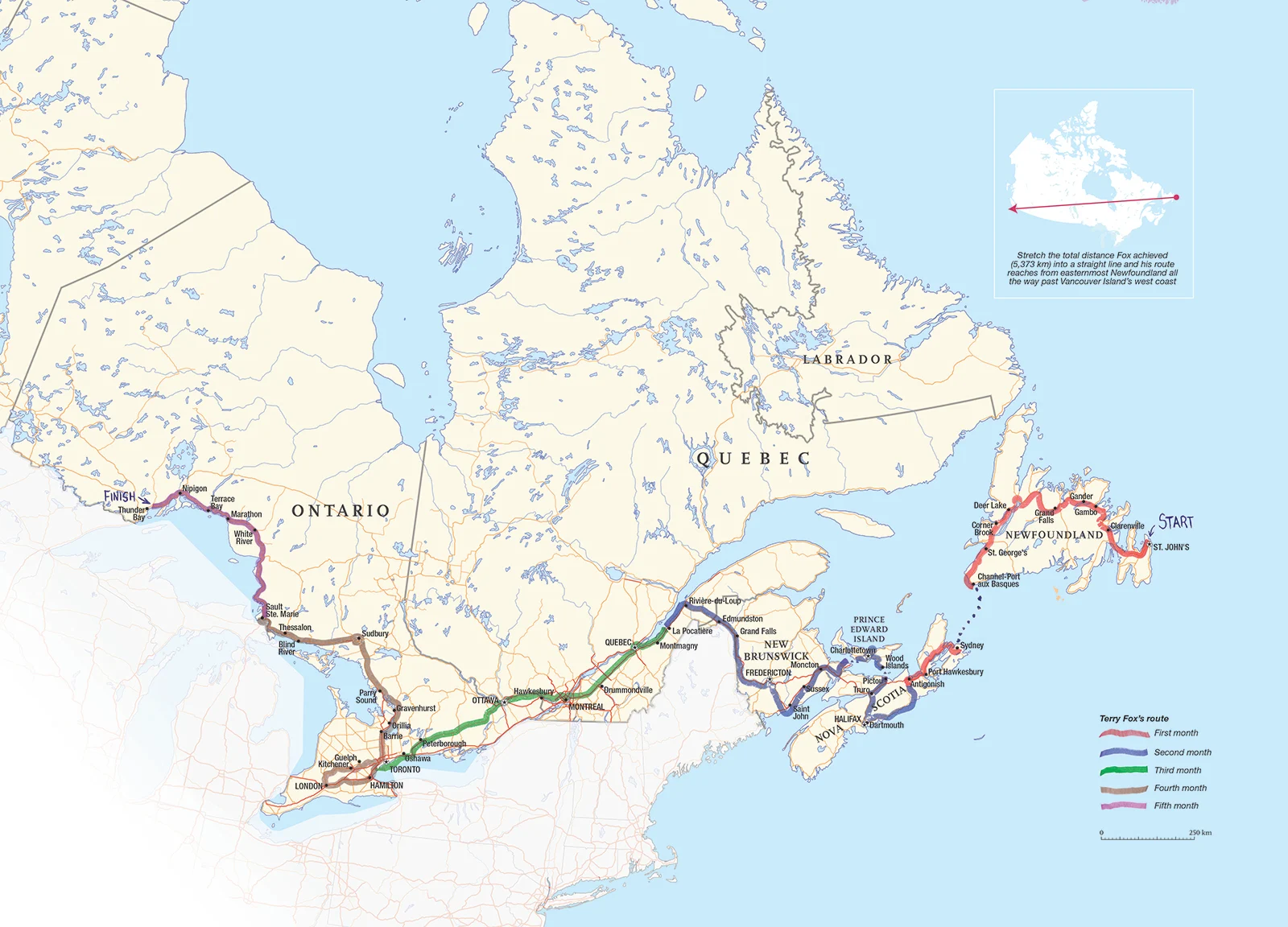 Mapa De Corrida De Terry Fox