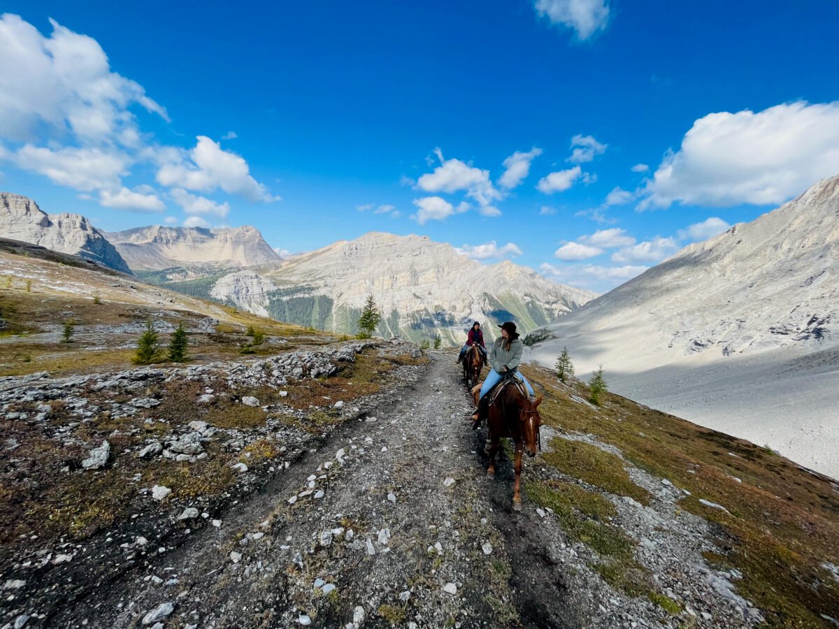 Horseback riding to the Allenby Pass with Banff Trail Riders | Canadian ...