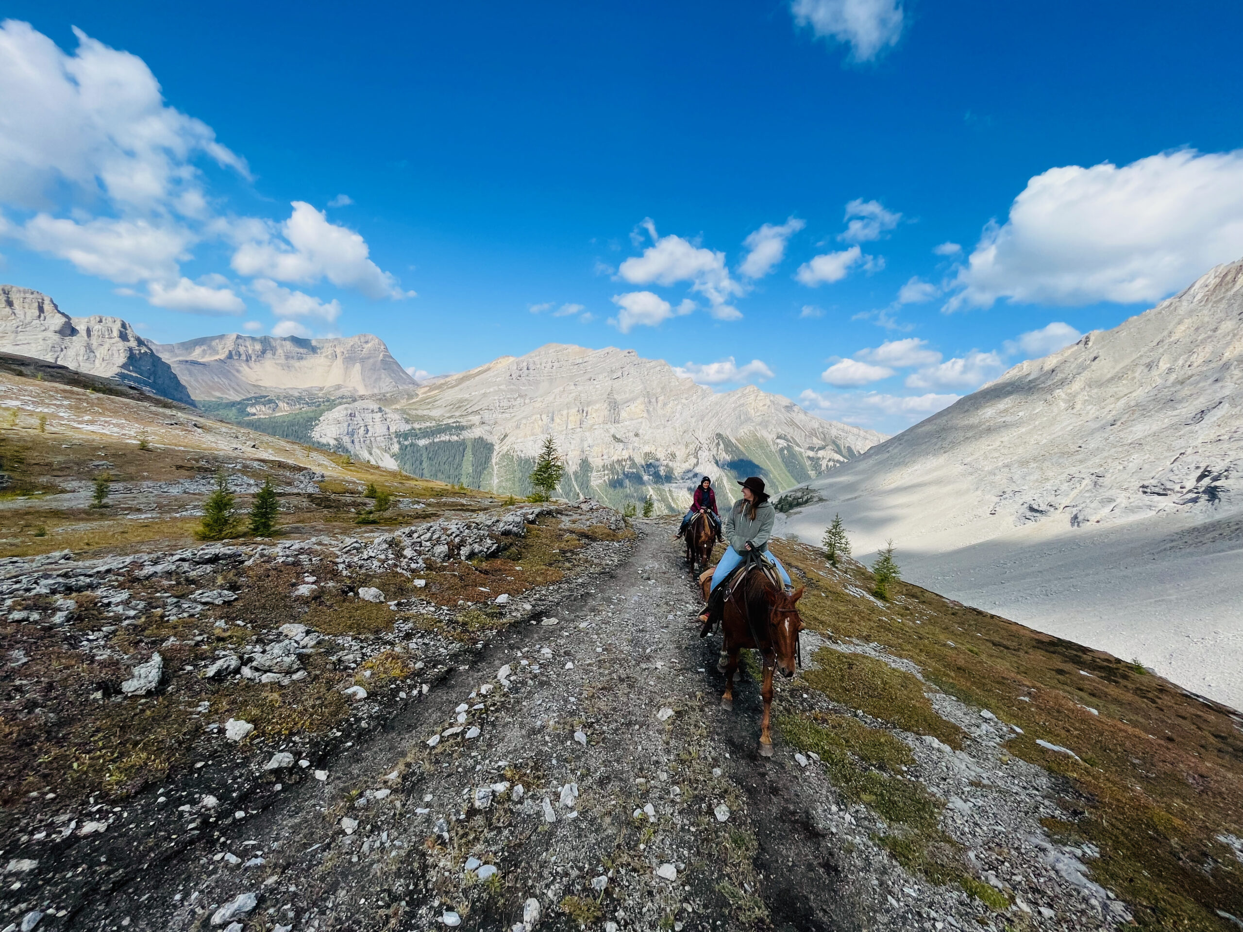 Horseback riding to the Allenby Pass with Banff Trail Riders | Canadian ...