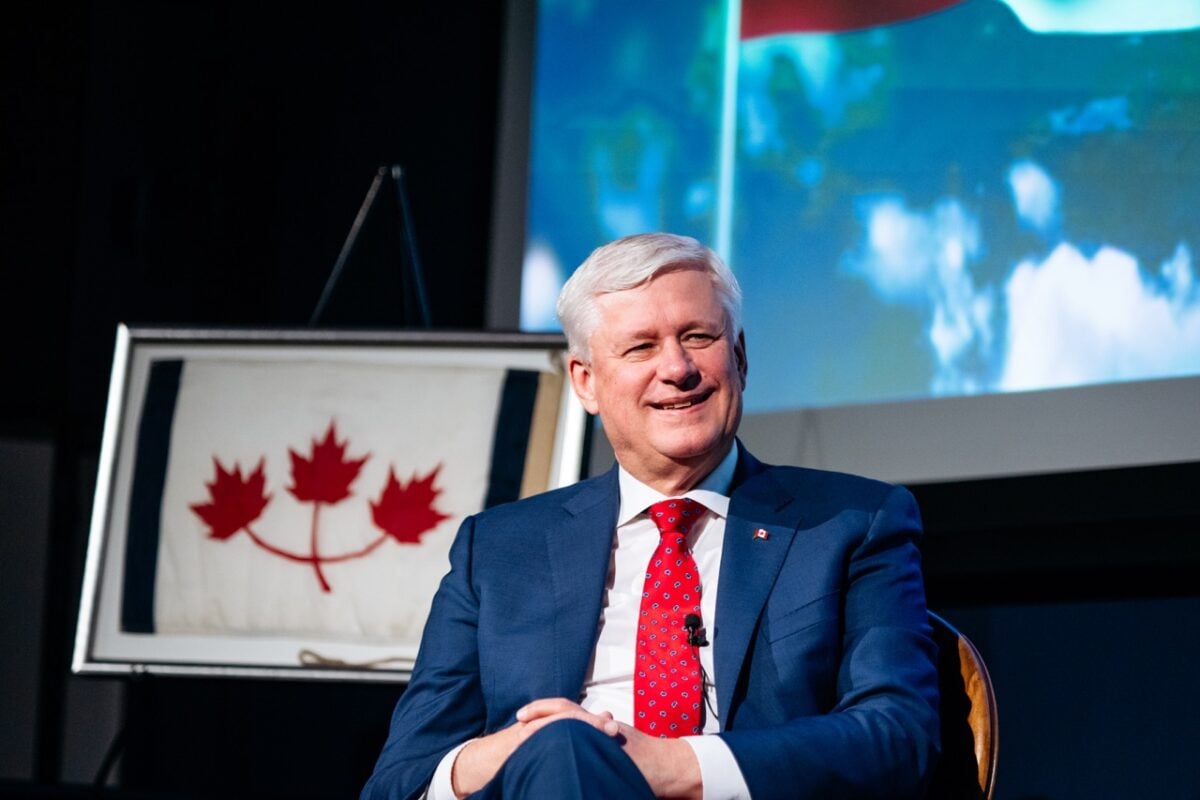 Flags, annexation fears take centre stage at RCGS event with former Prime Minister Stephen ...